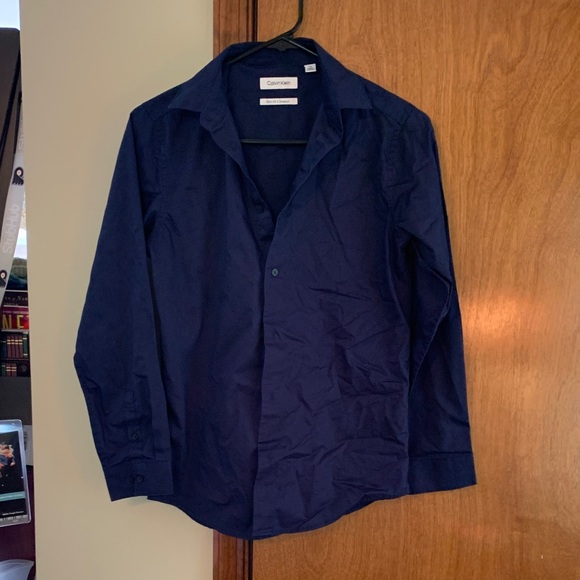 Calvin Klein | Shirts & Tops | Calvin Klein Deep Blue Dress Shirt ...